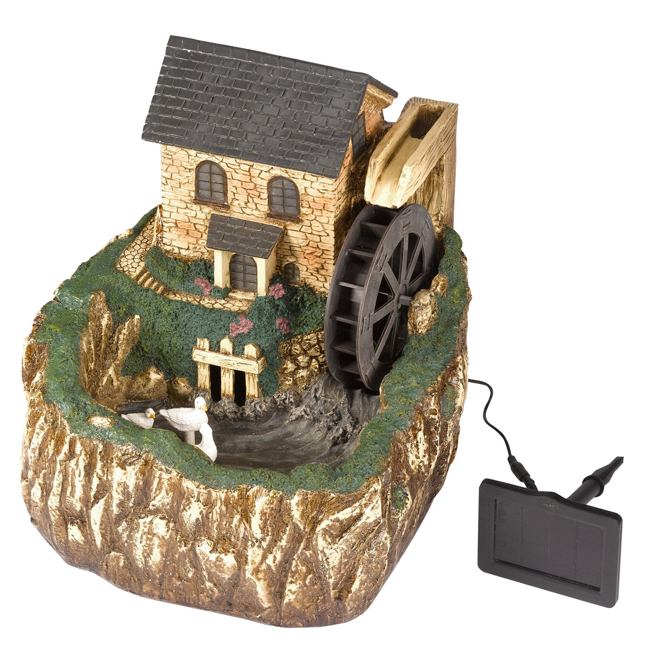 Smart Solar - Solar Water Mill Water Feature with Lights